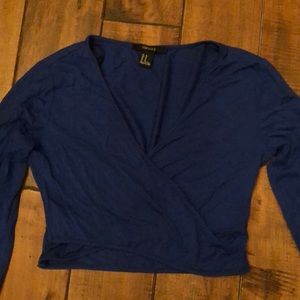 Forever 21 | Tops | Cross Cross Crop Top Navy Blue | Poshmark
